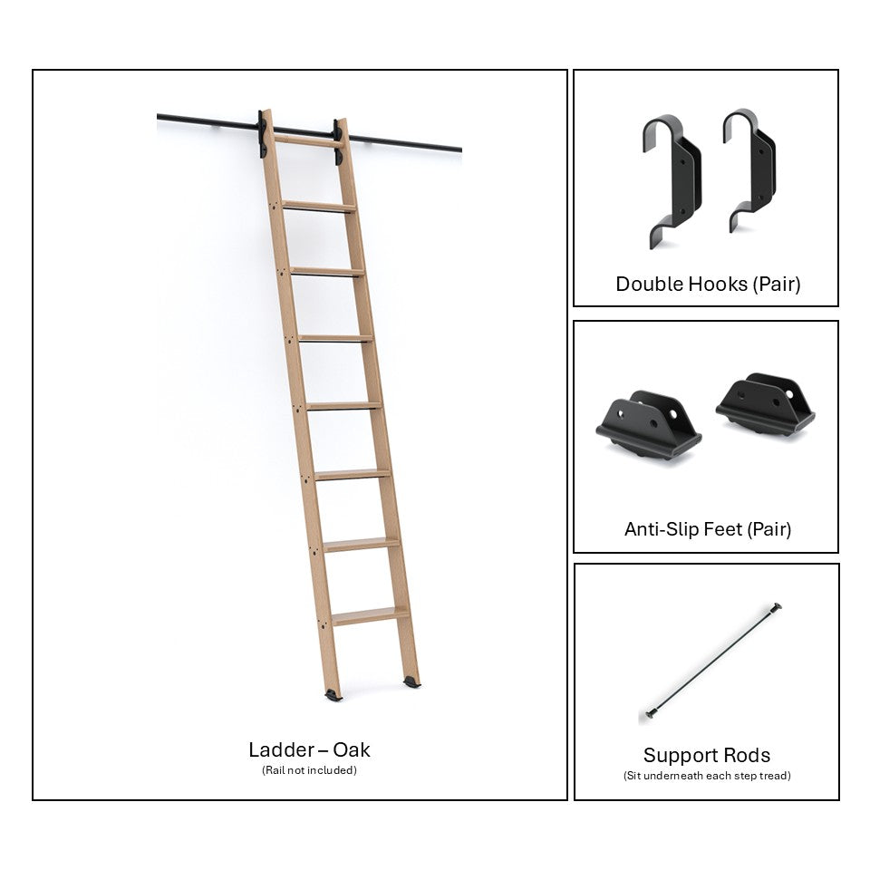 Pemberley Library Ladder Collection | Solid Wood Ladders UK | LLCompany ...