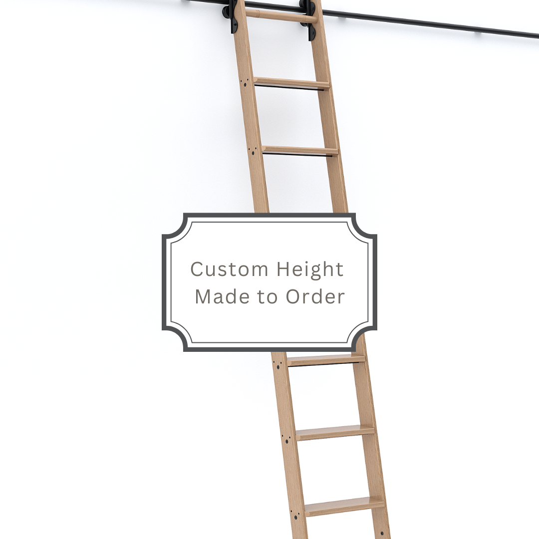 Library Ladder | Made to Measure 6ft to 8ft | European Oak – The ...