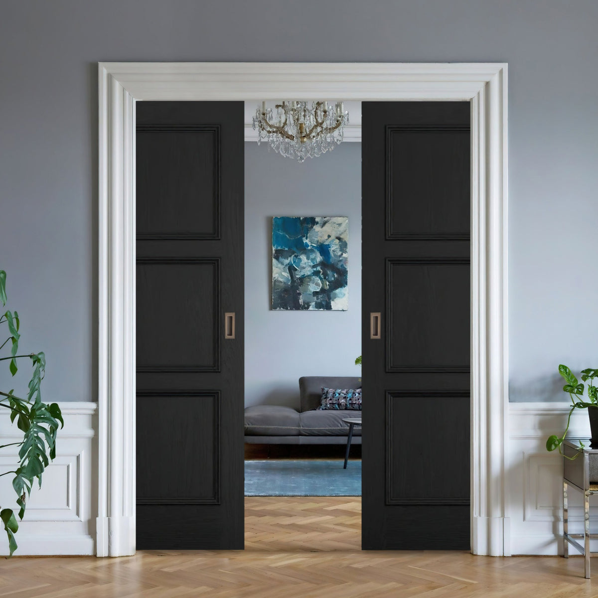 Classic Style Pocket Door Kit | For Double Doors – The Library Ladder ...