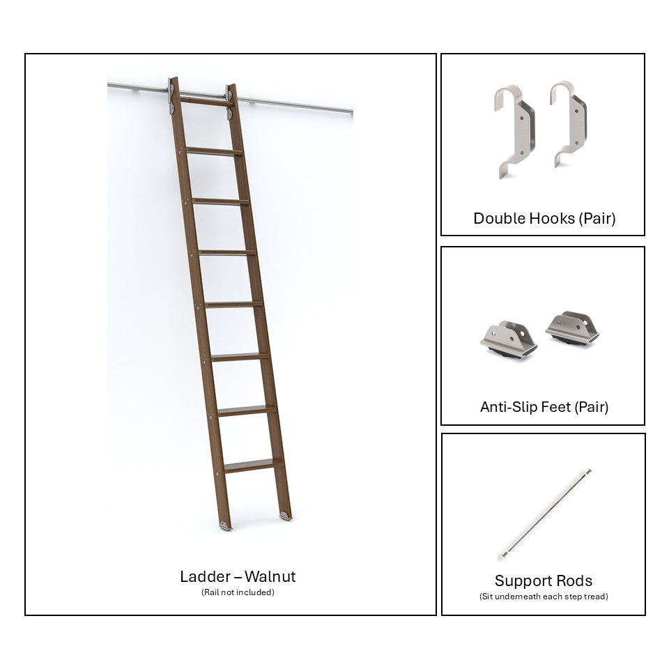 Pemberley | Simple Hook Ladder Kit | 7ft Ladder with Double Hooks and ...
