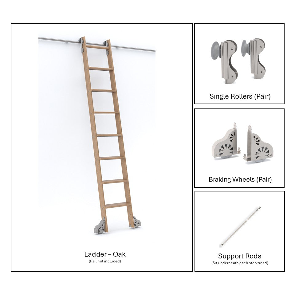 Highgrove | Lift Off Rolling Ladder Kit | 10ft Ladder with Single Roll ...