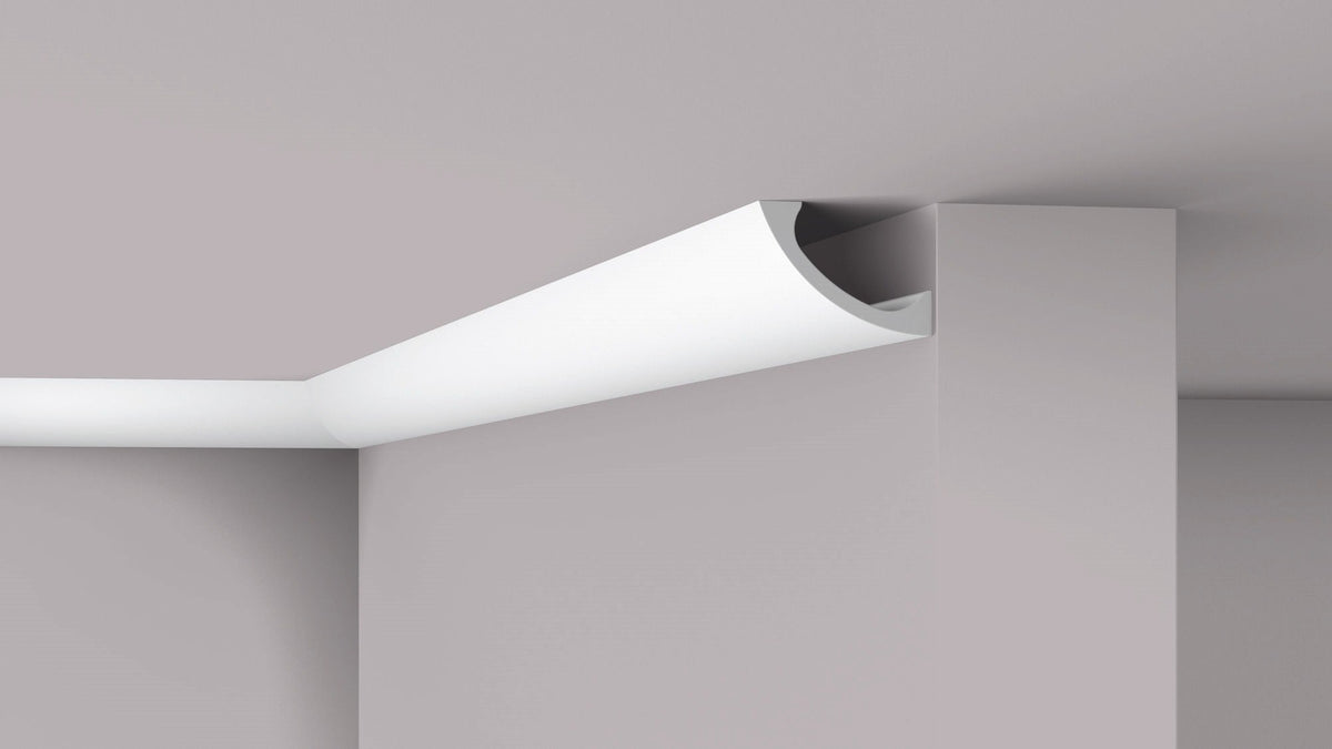 WT3 Minimalist Curved Coving – 8cm Contemporary Ceiling Moulding ...