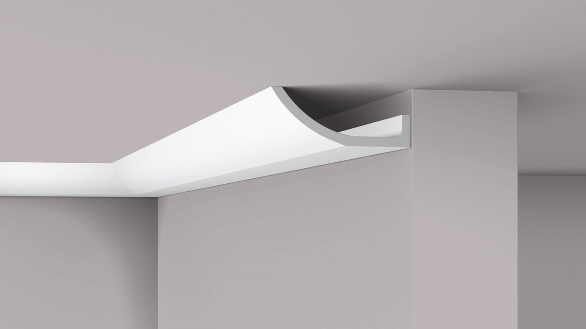 WT4 Elegant Curved Coving – 7cm x 18cm Large Radius Ceiling Cornice ...