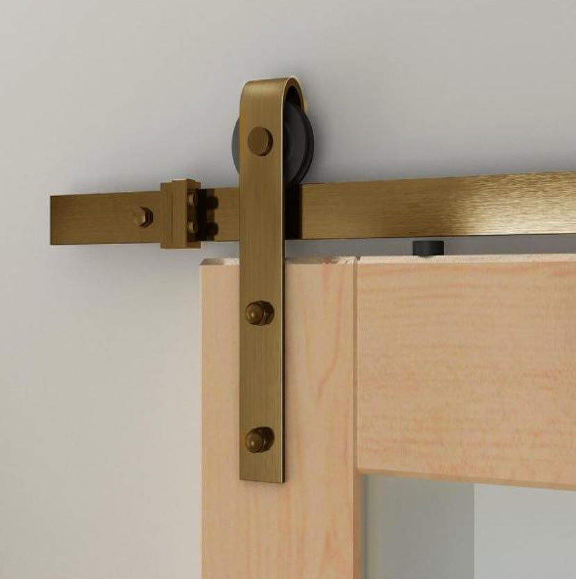 2m Sliding Barn Door Kit - Brass – The Library Ladder Company