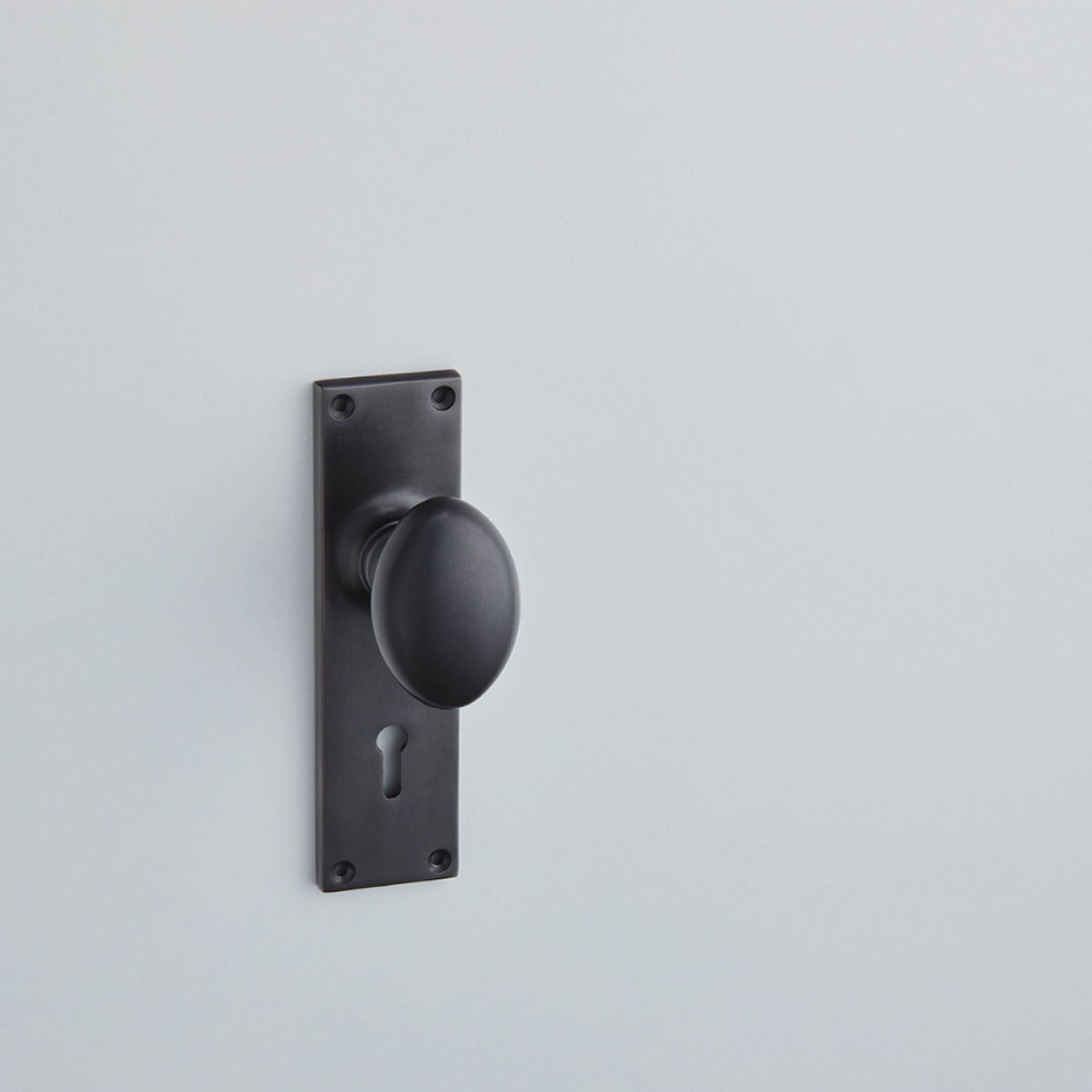 Elliptical Knob on 6" Lock Backplate | Oval Door Knob | Interior Door ...